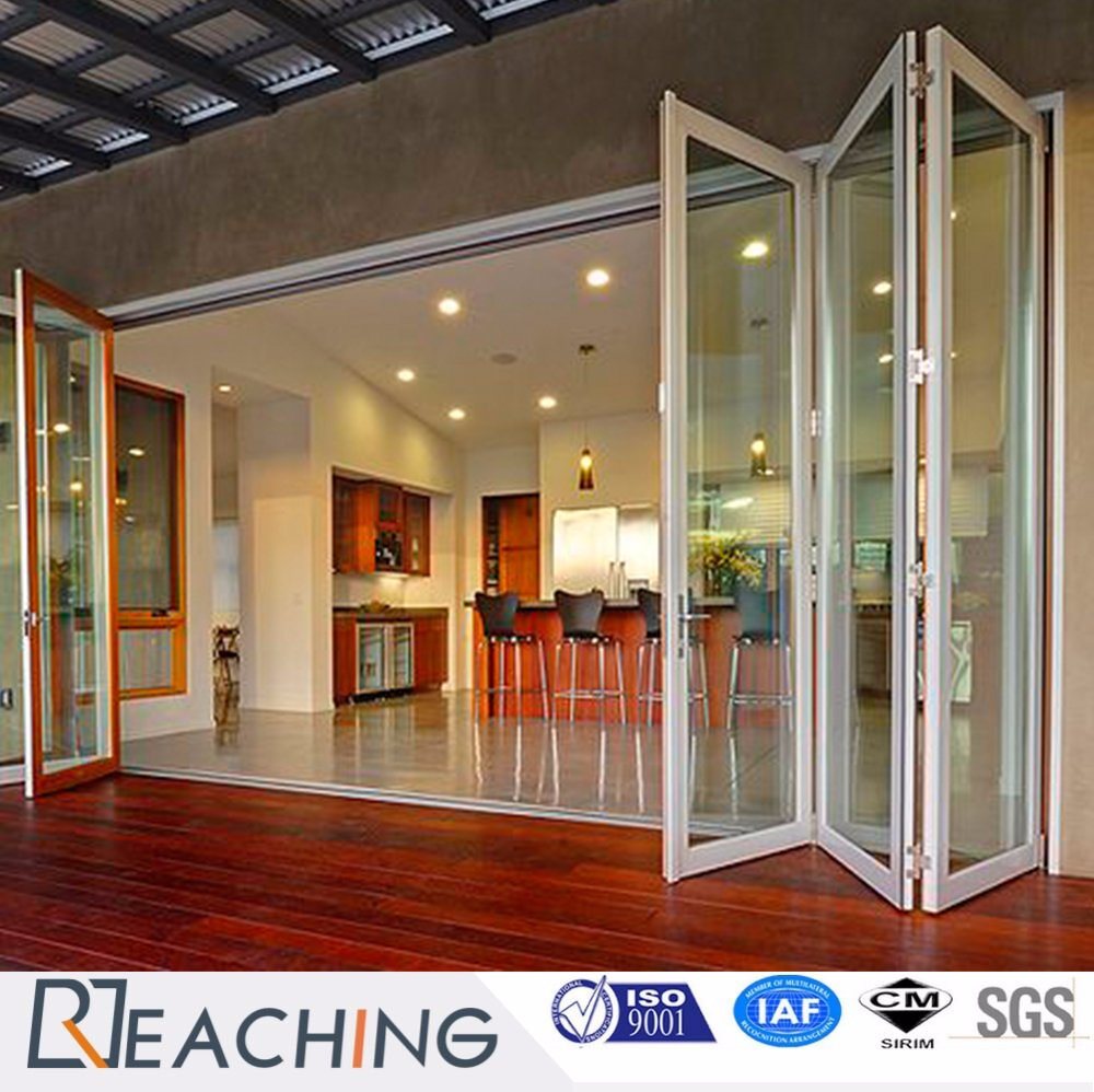 Aluminium Frame Folding Door Anti-Rust Tempered Glass with Argon Gas ...